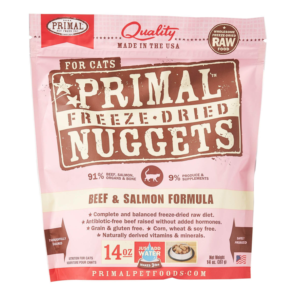 Primal Cat Freeze-Dried Nuggets Beef & Salmon Formula 14oz – Pet Market NYC