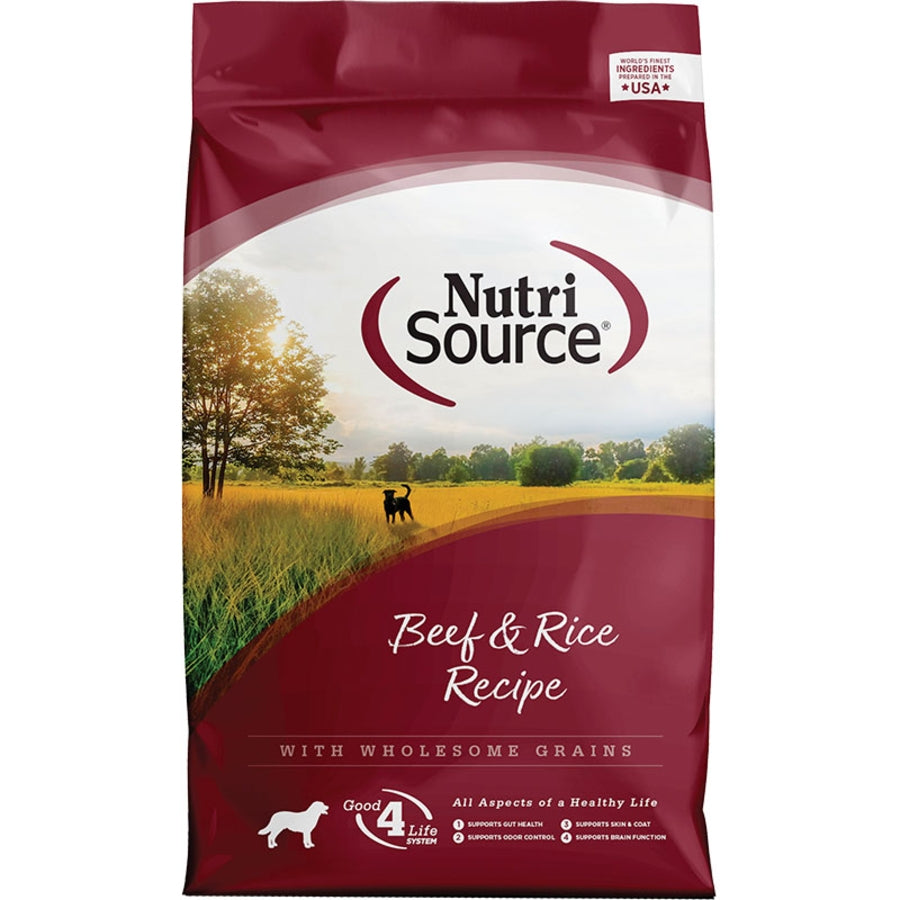NutriSource Dry Dog Food Adult Beef & Brown Rice Recipe 4lb – Pet ...