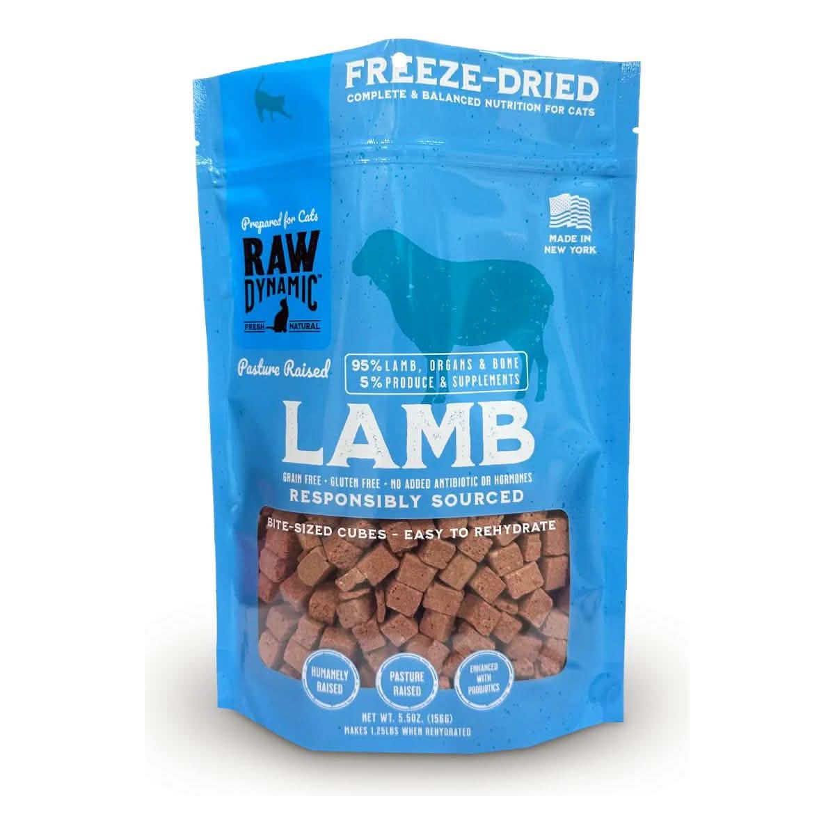 Raw Dynamic Freeze-Dried Pasture Raised Lamb Cat Food (5.5oz Bag) – Pet ...
