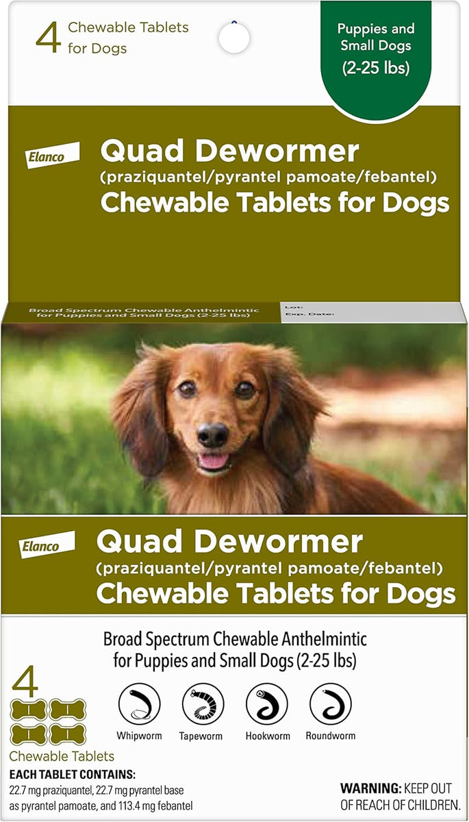 Elanco Bayer Chewable Quad Dewormer Tablets for Small Dogs – Pet Market NYC