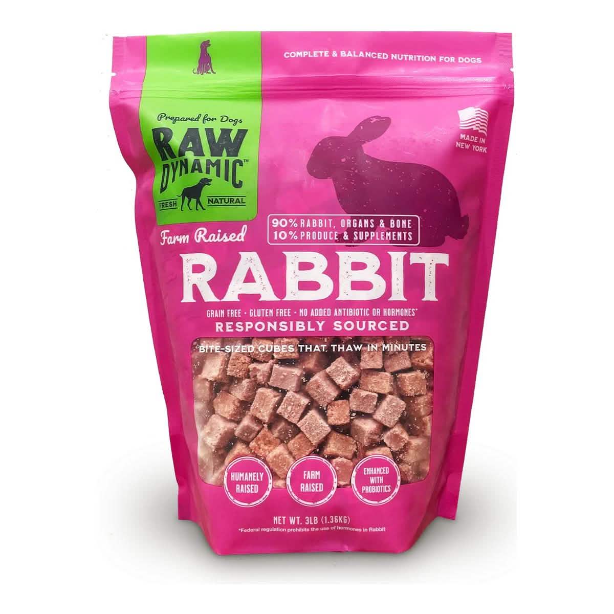 Raw Dynamic Raw Frozen Dog Food Farm Raised Rabbit Formula – Pet Market NYC