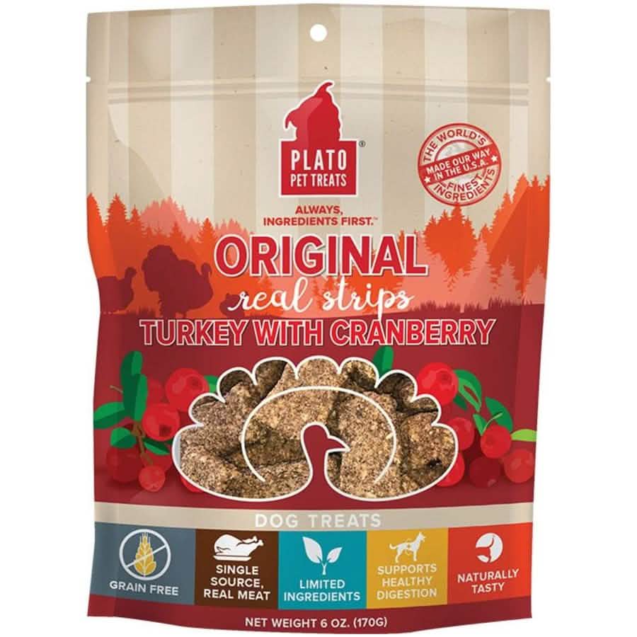 Plato Dog Treat Original Real Strips Turkey with Cranberry – Pet Market NYC