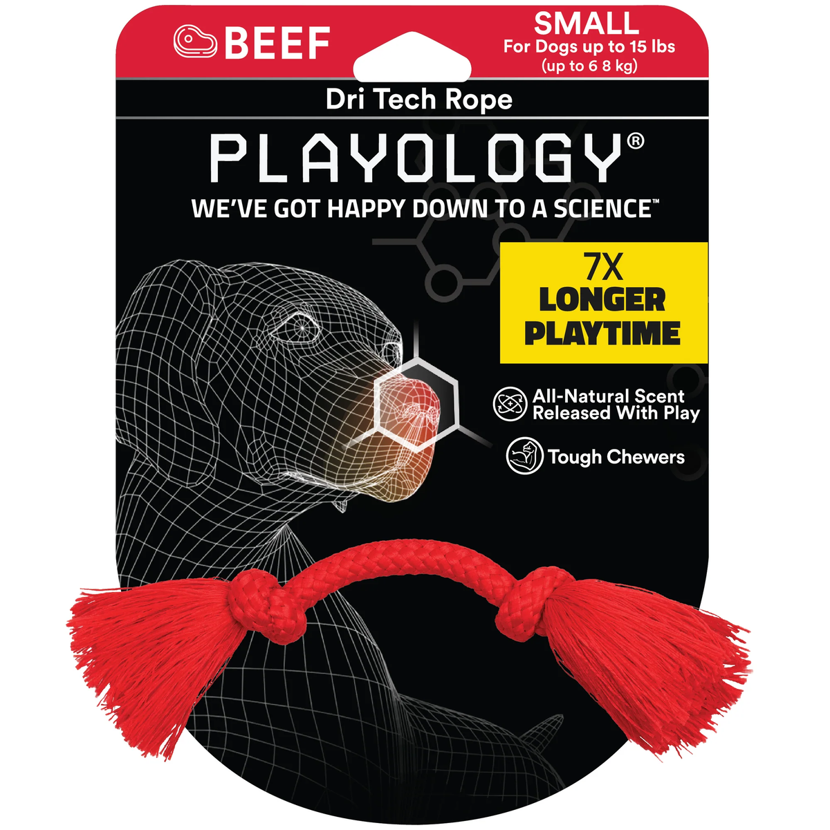 Playology Dog Toy Dri-Tech Rope - Beef Scent – Pet Market NYC