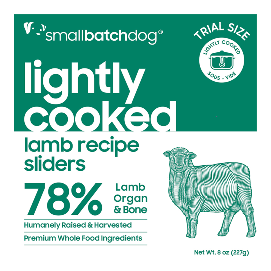 SmallBatch Lightly Cooked Lamb Sliders Frozen Dog Food (8oz) – Pet ...