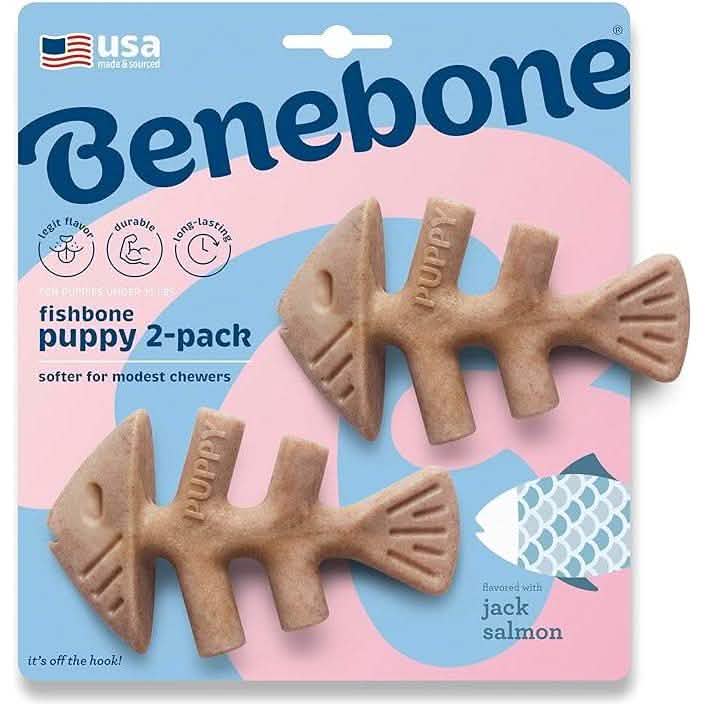 Benebone Dog Toy Puppy Pack Fishbone 2pk Jack Salmon Flavor – Pet ...