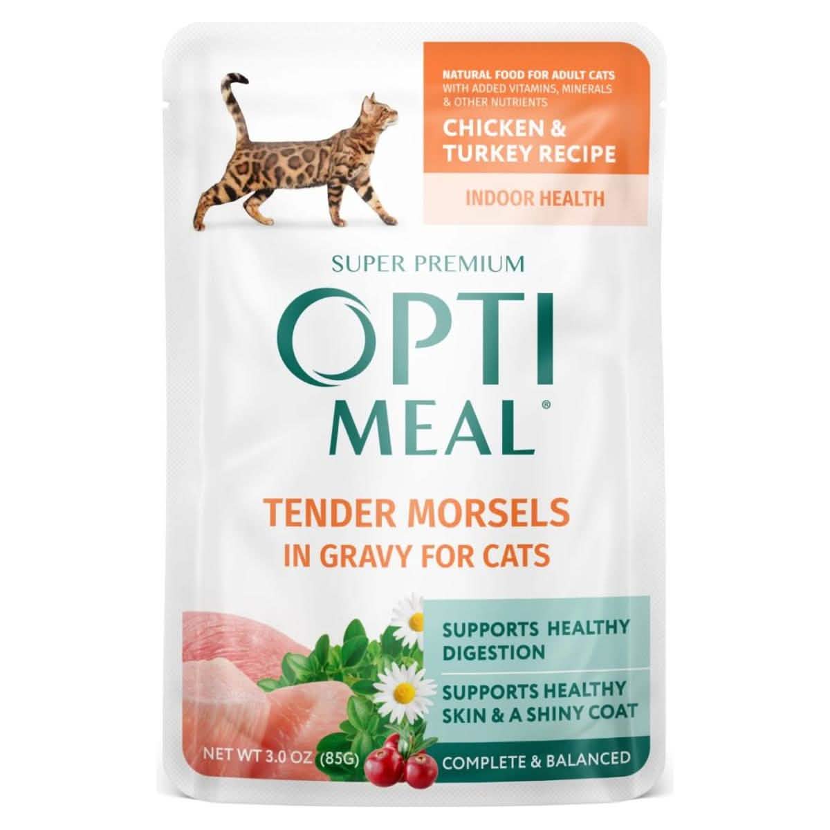 Opti Meal Wet Cat Food Tender Morsels in Gravy Chicken & Turkey Recipe ...